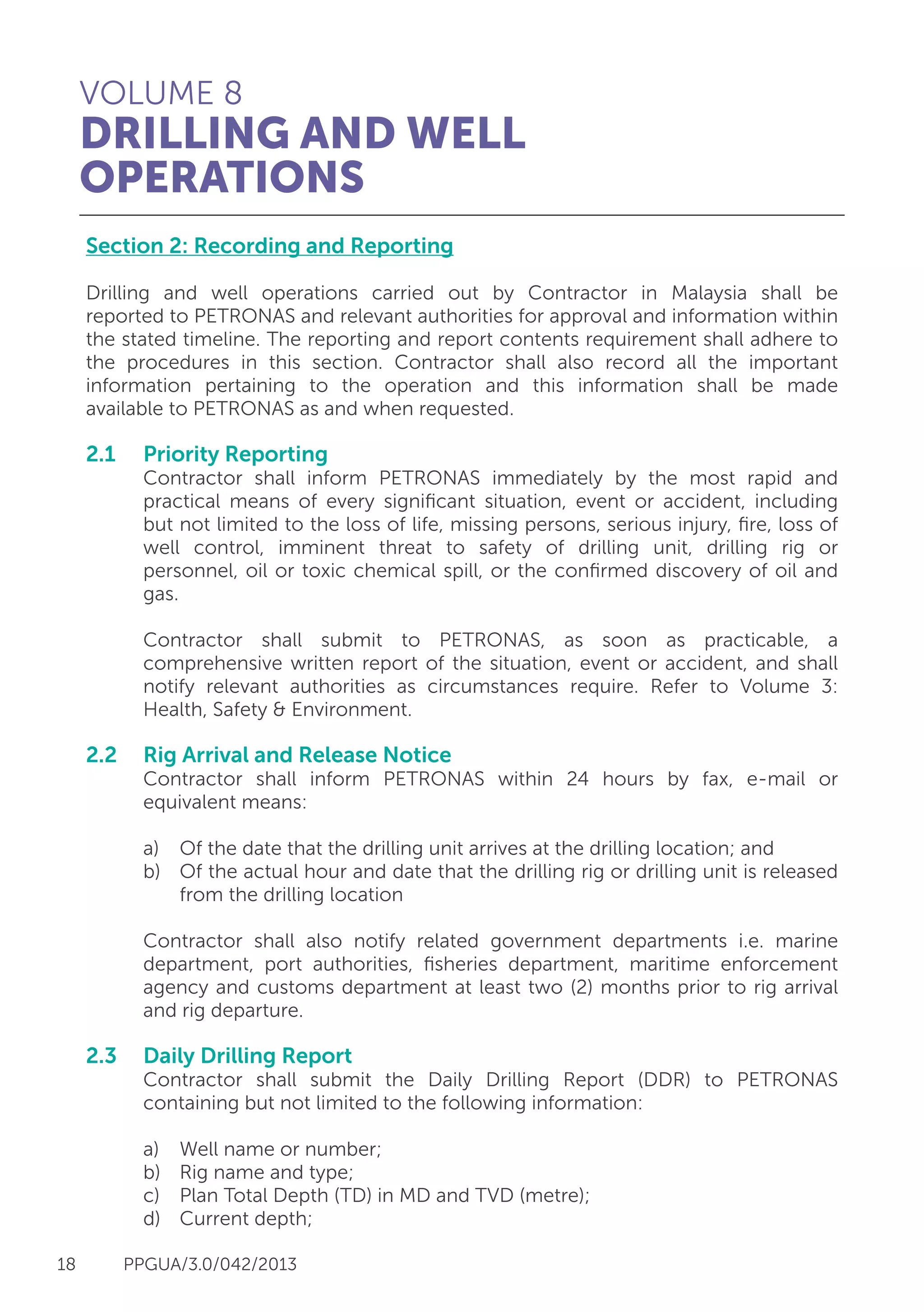 Petronas drilling operations guideline | PDF