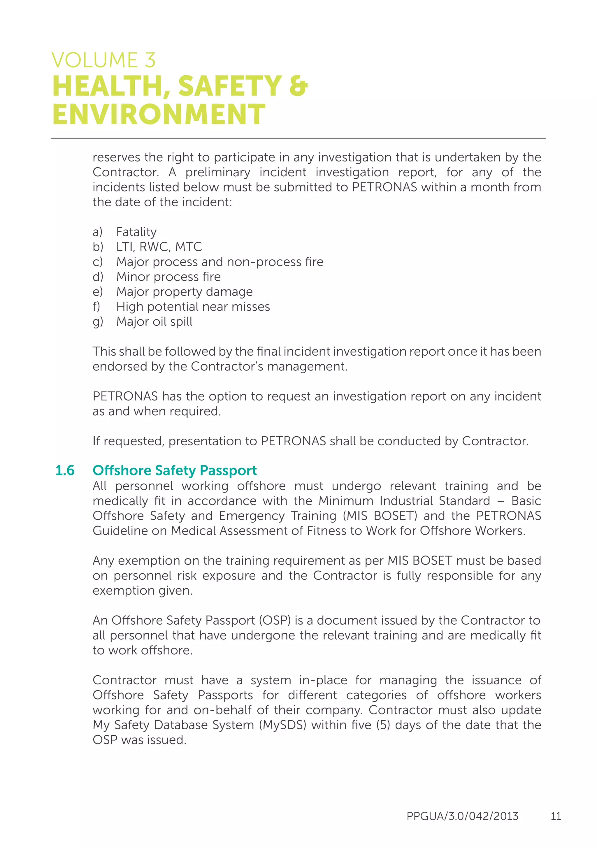 Petronas health, safety and environment guidelines (HSE) | PDF