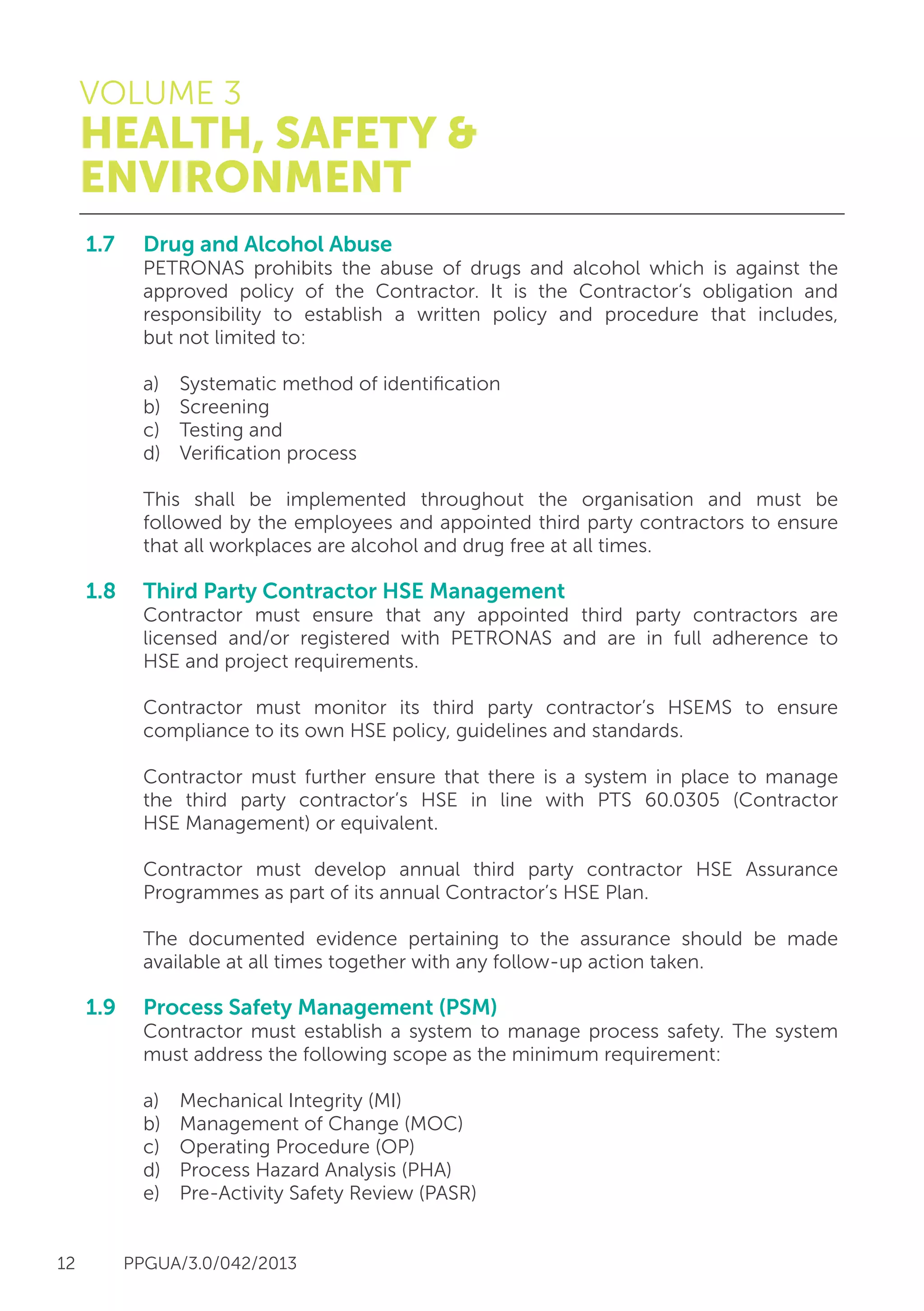 Petronas health, safety and environment guidelines (HSE) | PDF