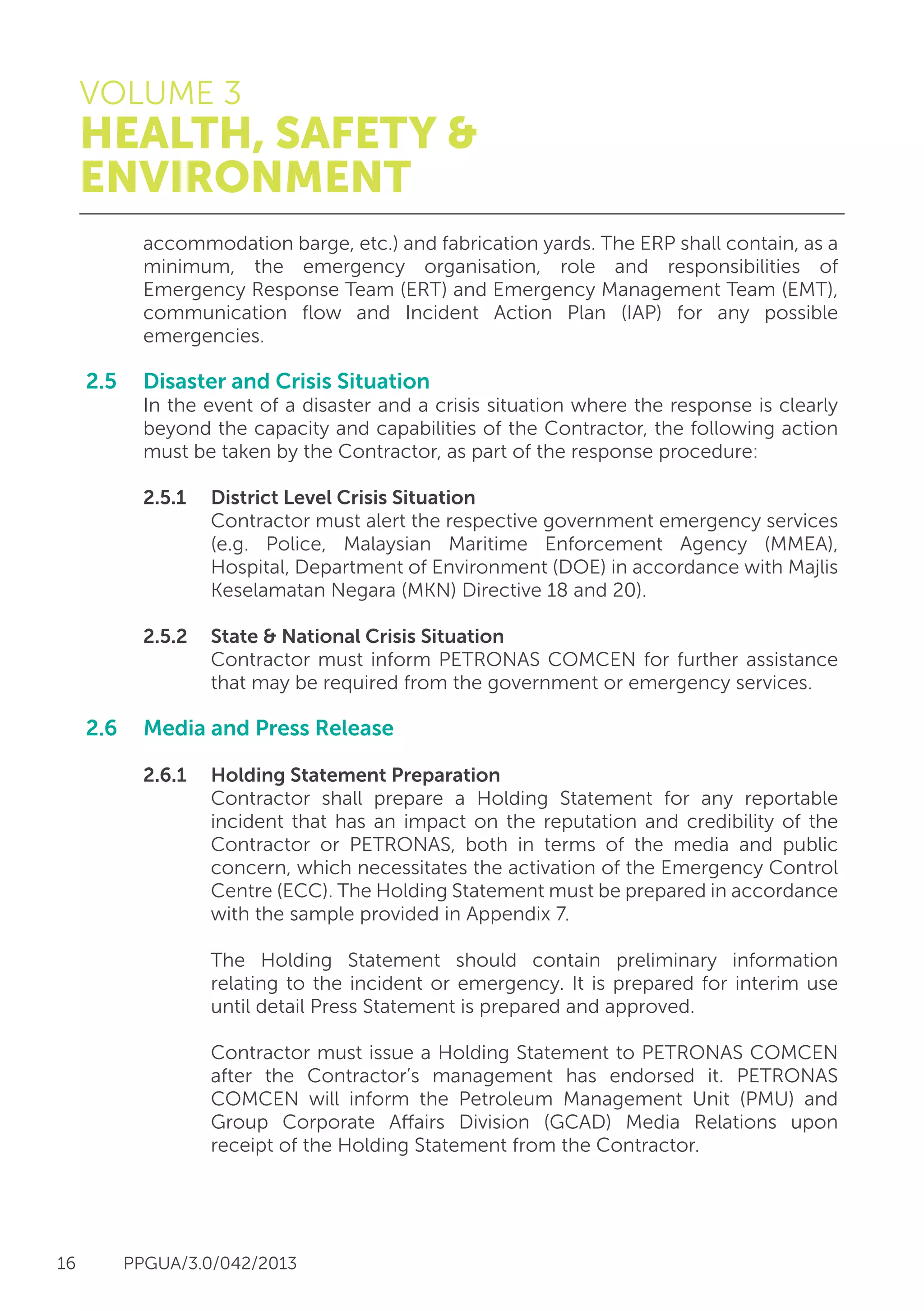 Petronas health, safety and environment guidelines (HSE) | PDF