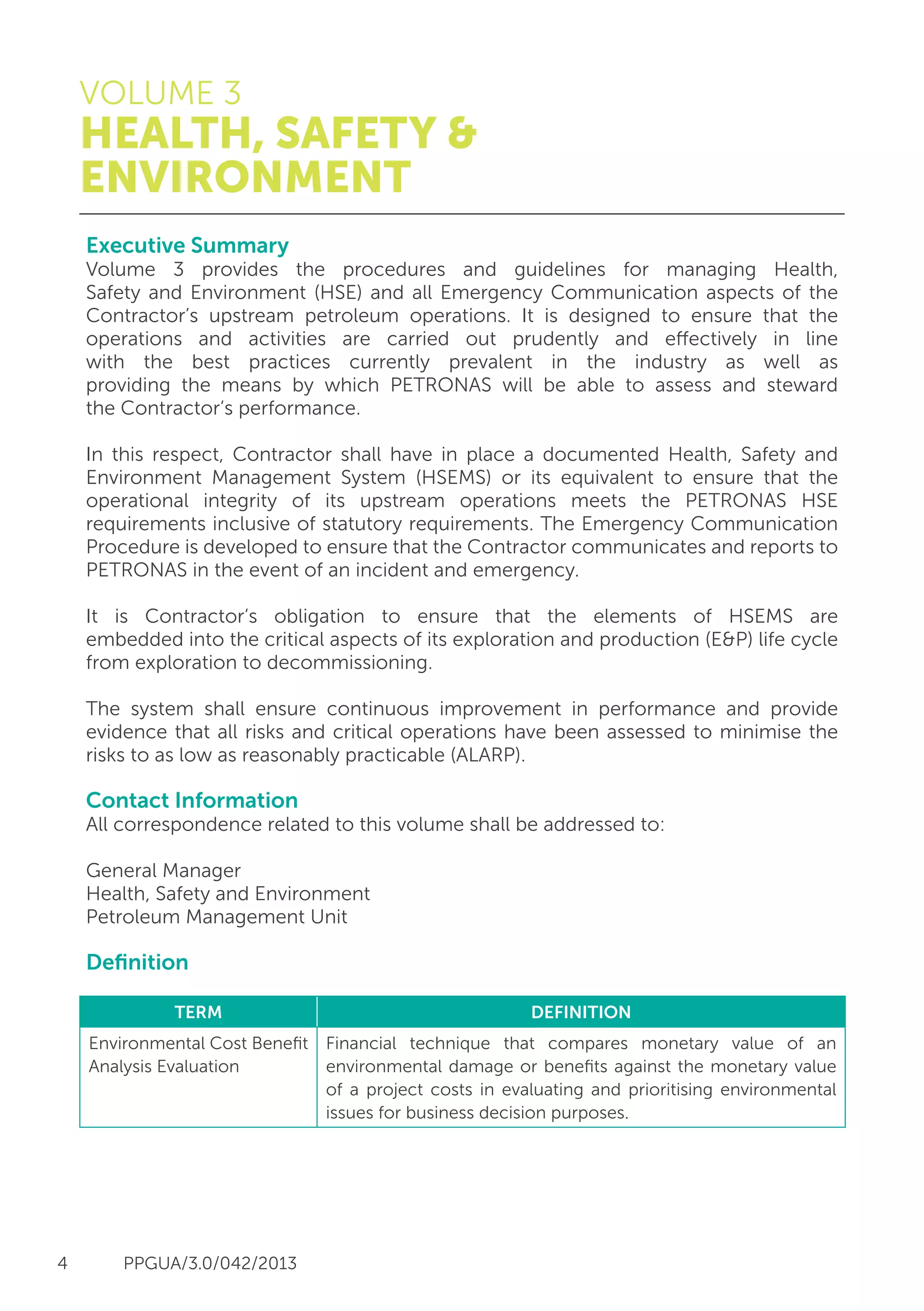 Petronas health, safety and environment guidelines (HSE) | PDF