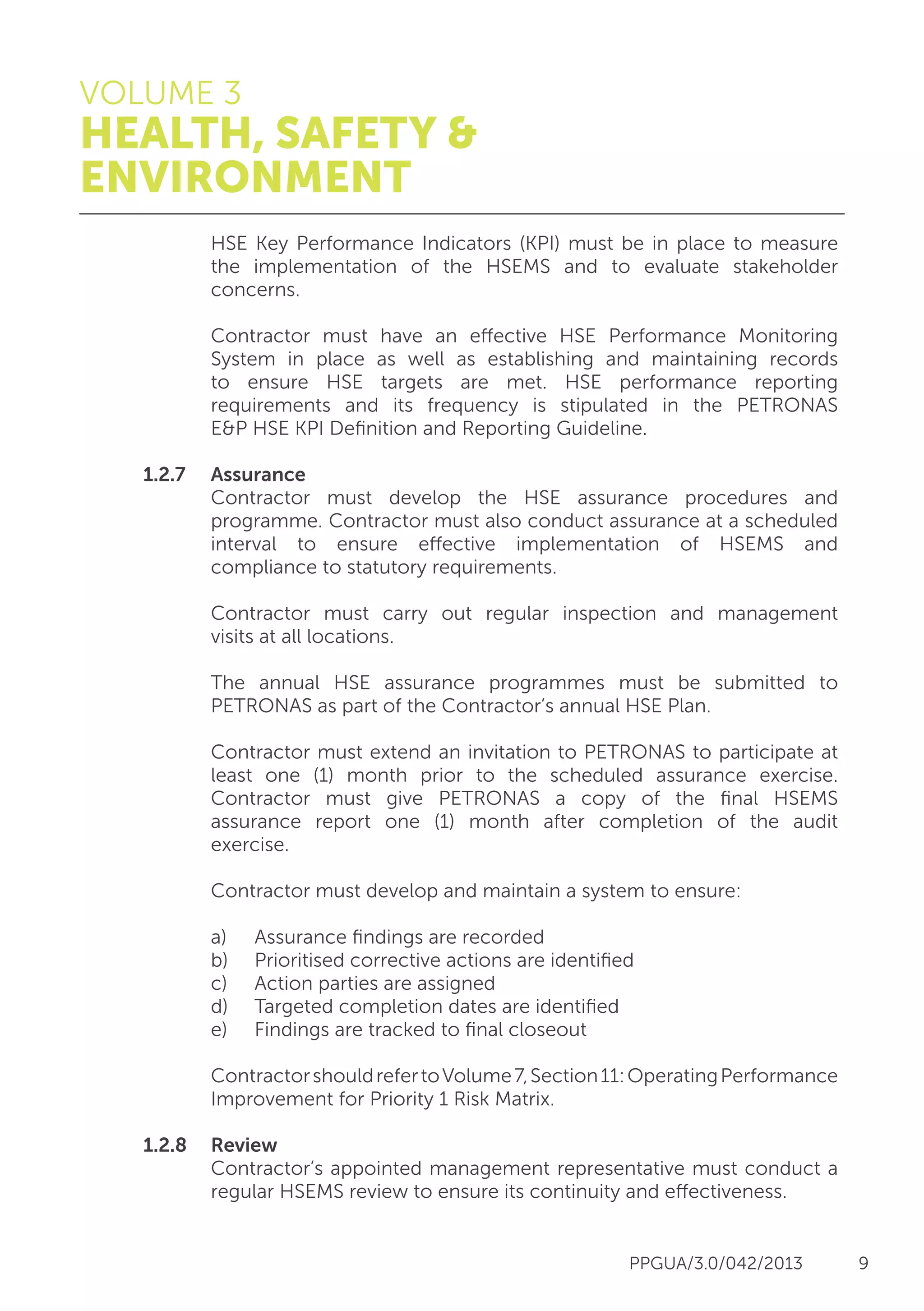 Petronas health, safety and environment guidelines (HSE) | PDF