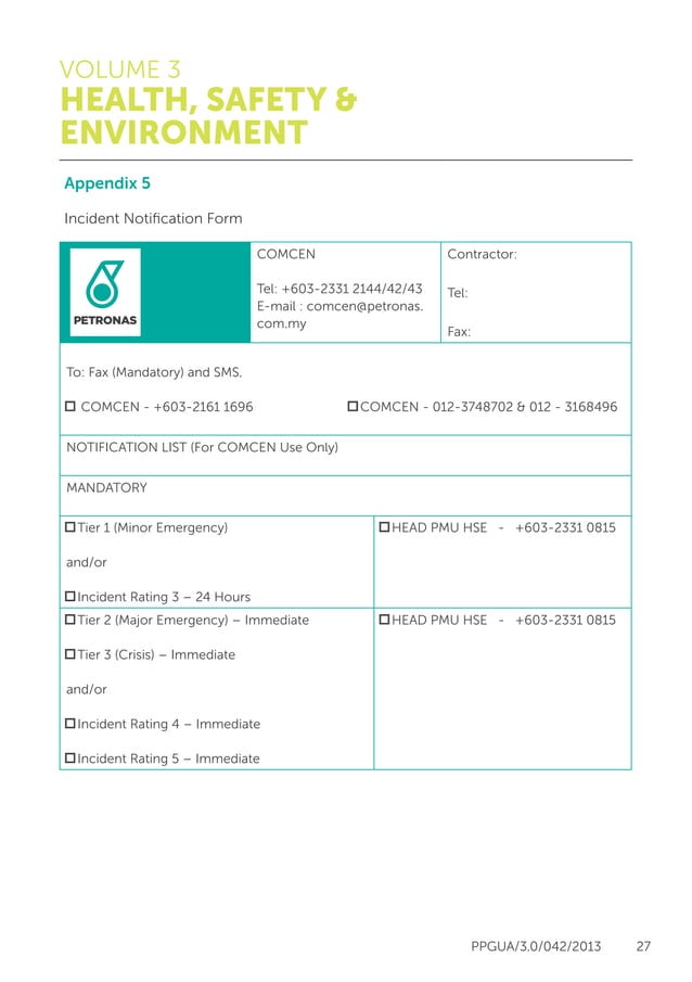 Petronas health, safety and environment guidelines (HSE) | PDF | Civil ...