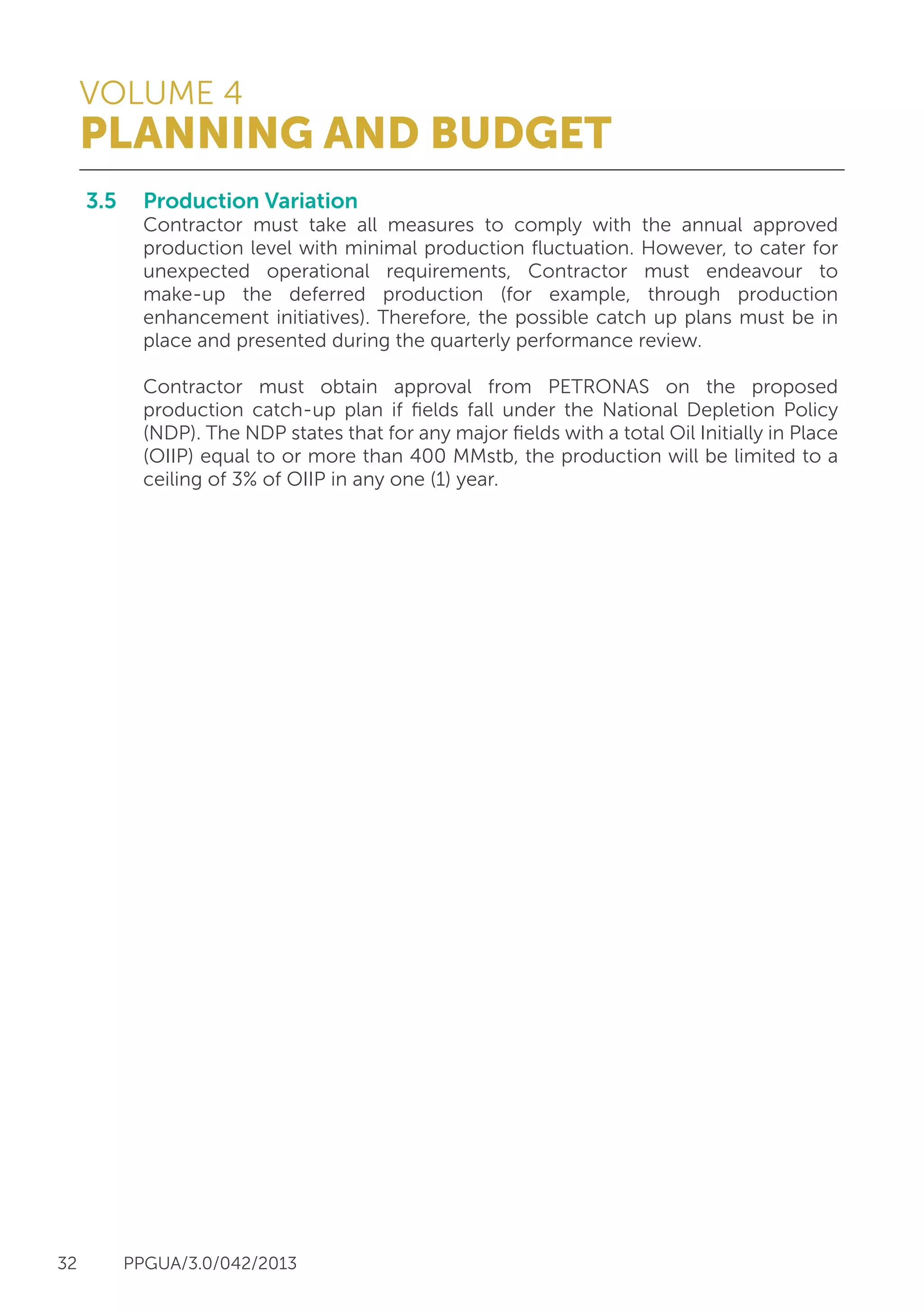 Petronas procedures and guidelines for planning and budgeting | PDF