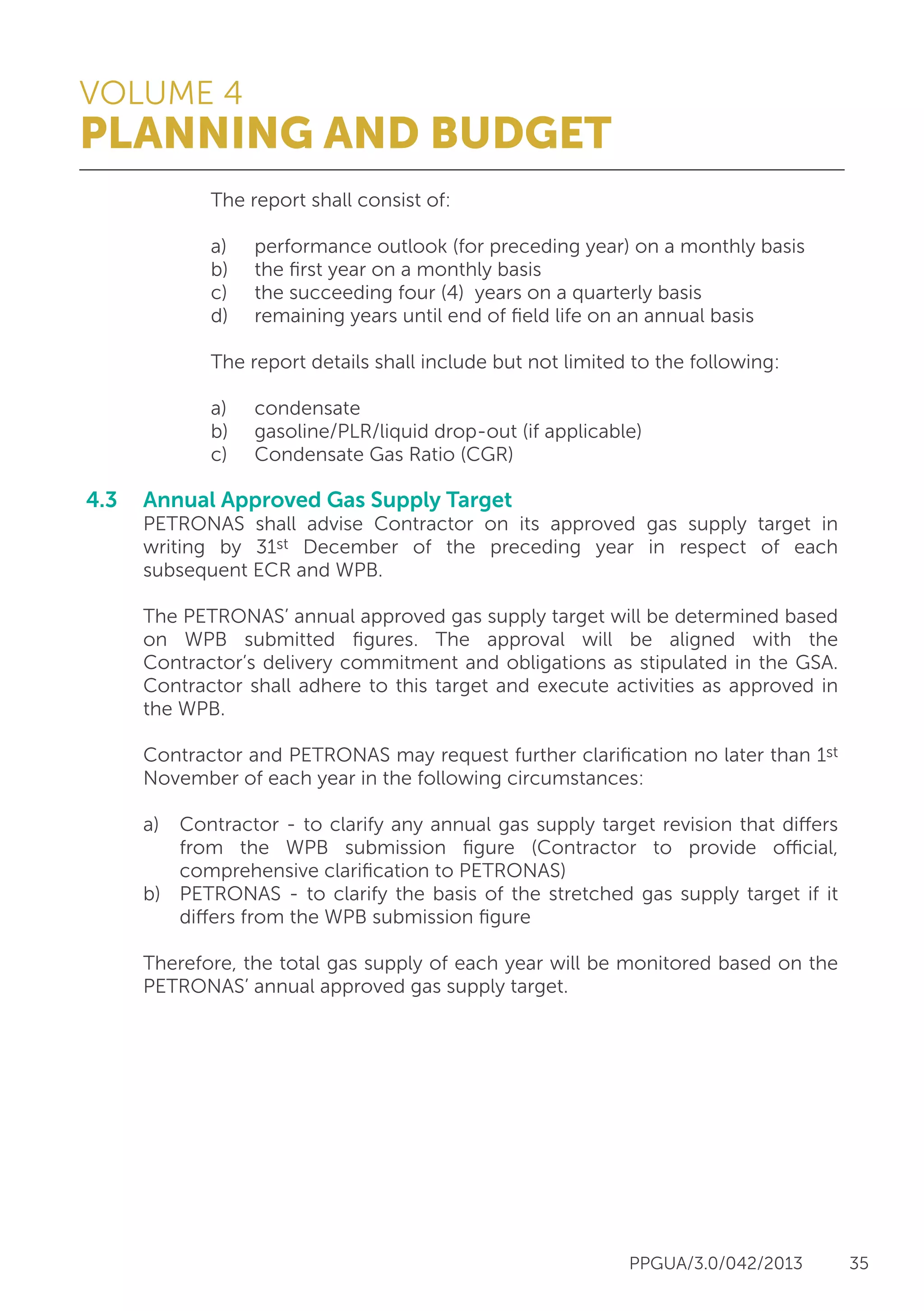 Petronas procedures and guidelines for planning and budgeting | PDF