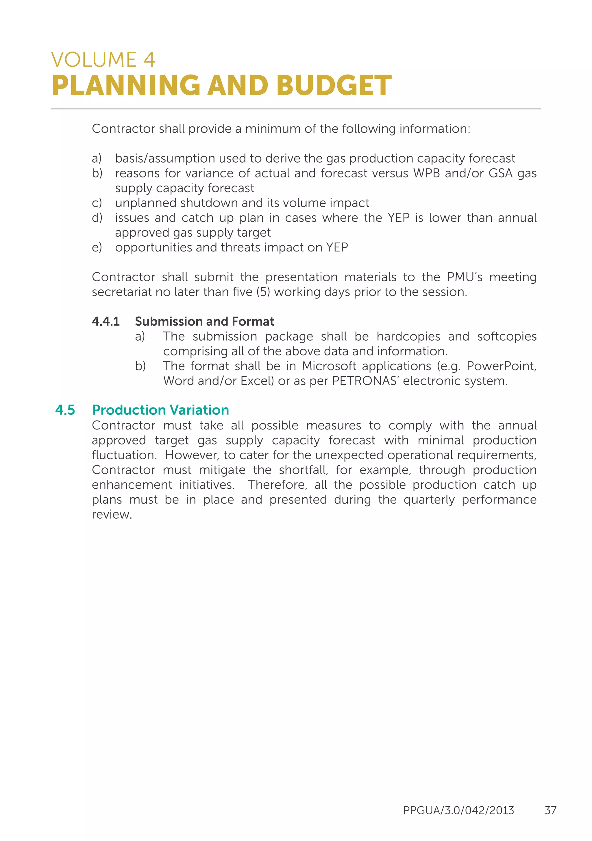 Petronas procedures and guidelines for planning and budgeting | PDF