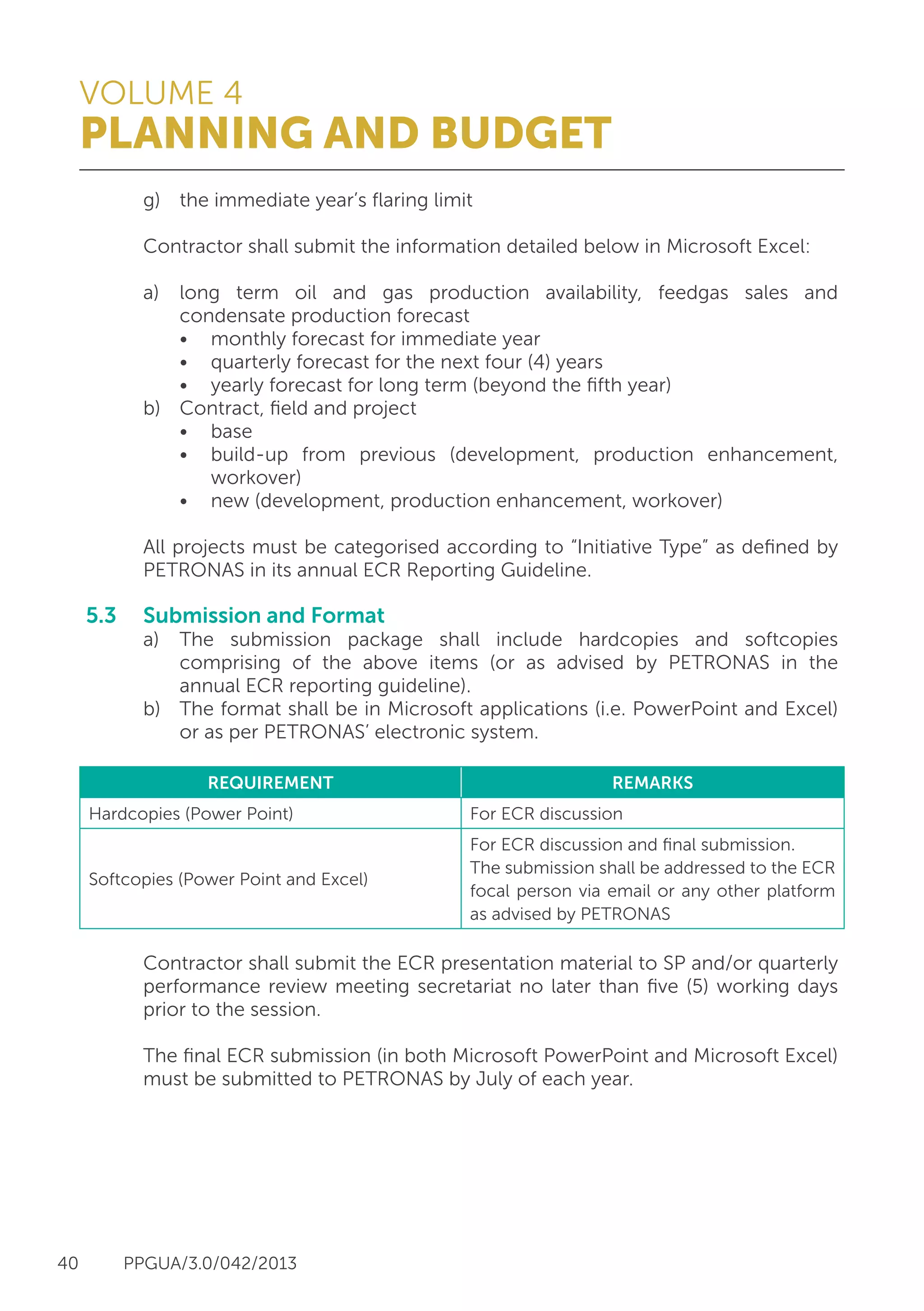Petronas procedures and guidelines for planning and budgeting | PDF