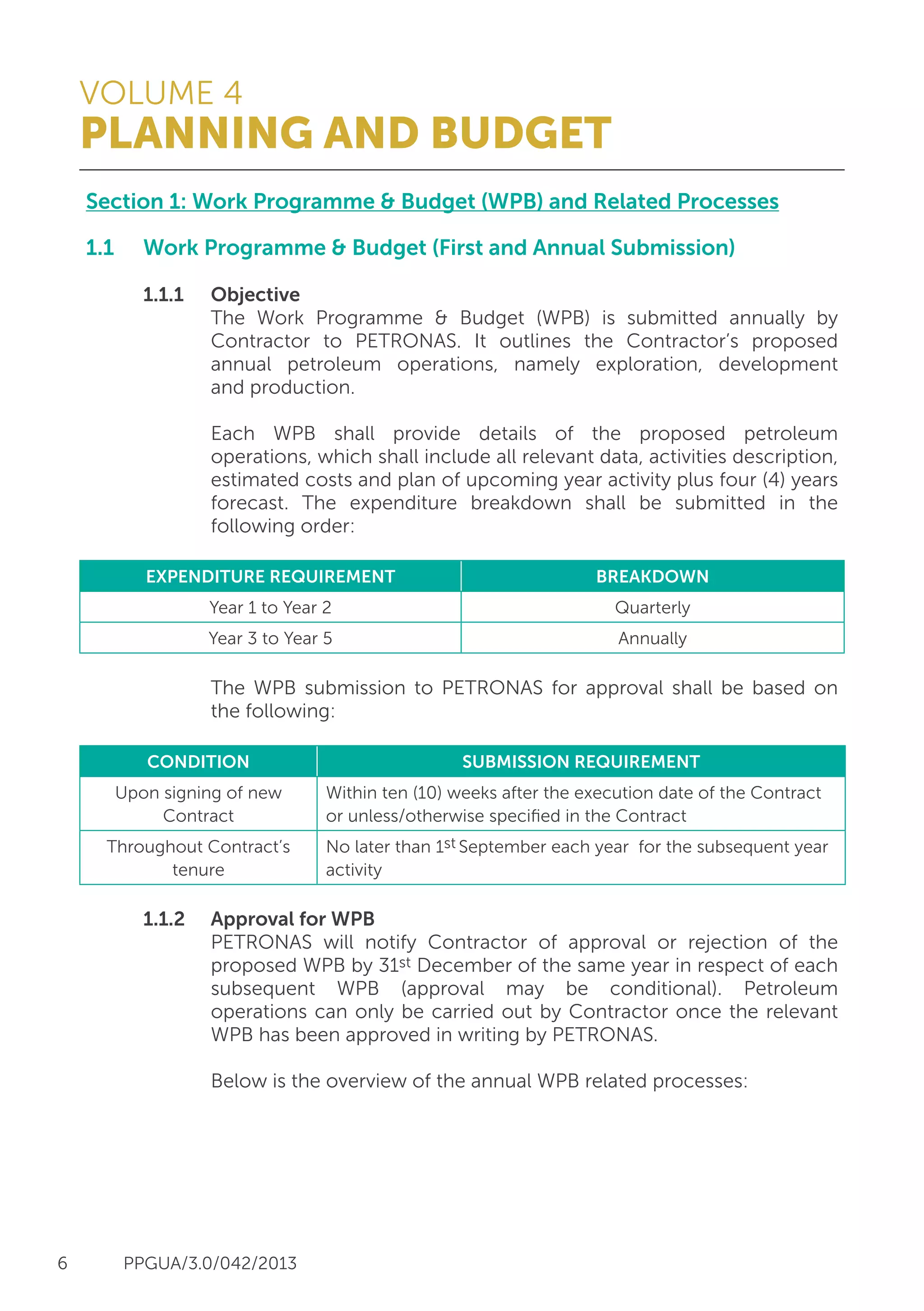 Petronas procedures and guidelines for planning and budgeting | PDF