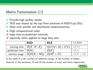 LCBM: Statistics-Based Parallel Collaborative Filtering | PDF