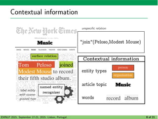 CORE: Context-Aware Open Relation Extraction with Factorization Machines | PPT