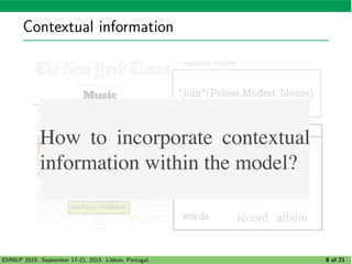 CORE: Context-Aware Open Relation Extraction with Factorization Machines | PPT