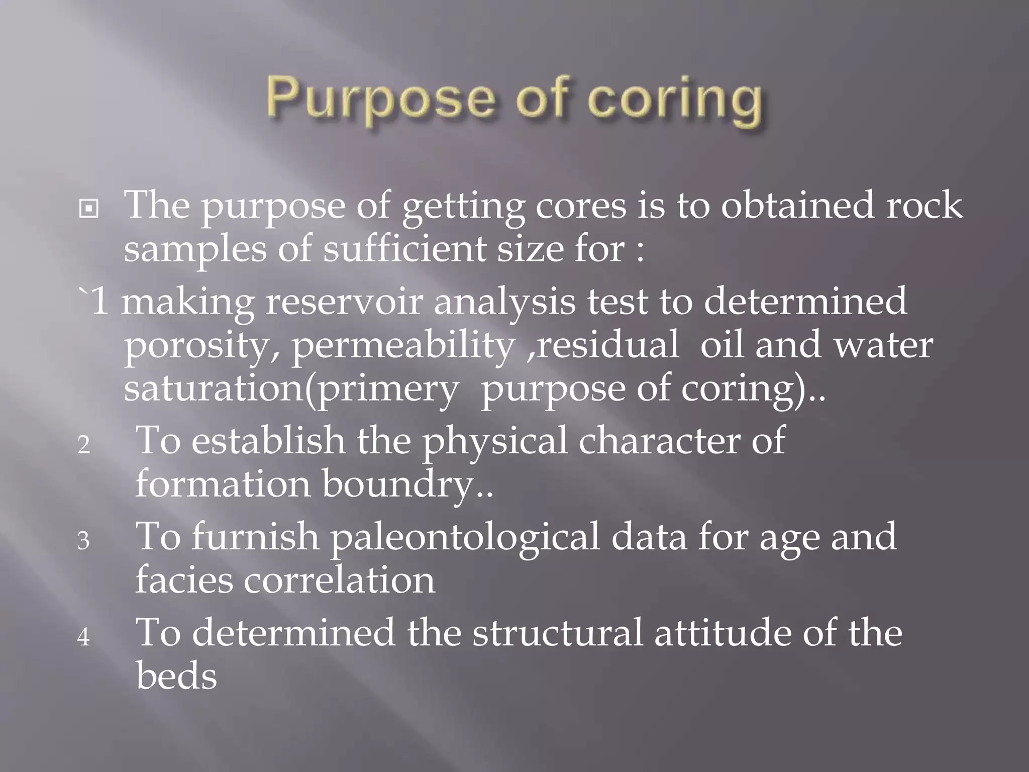 Coring and its types | PPTX