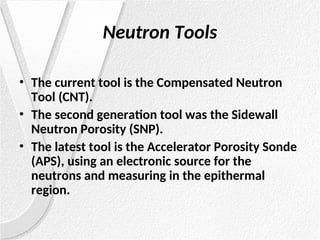 Petrophysics Theories & Principles.potential , gamma ray, lithology porosity tools, resistivity ...