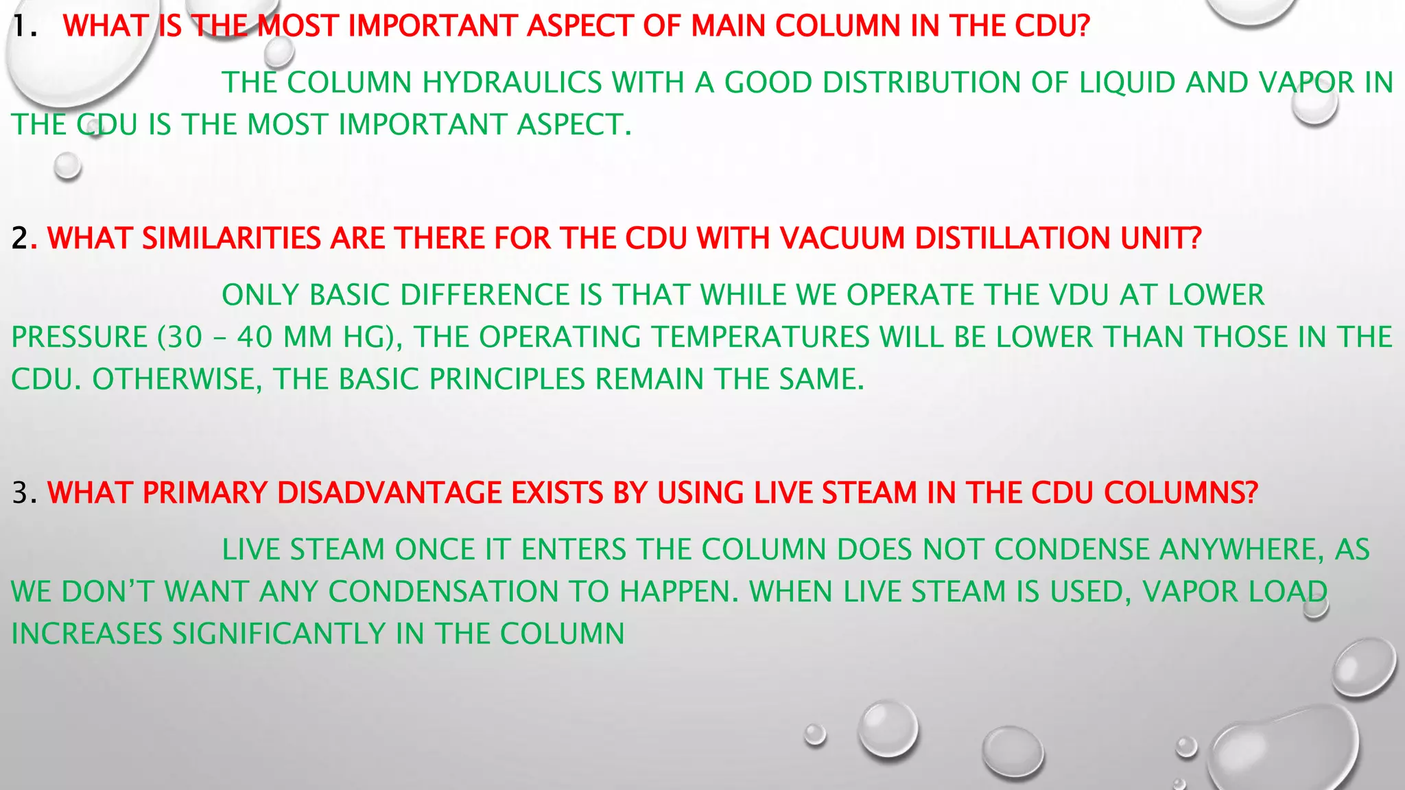 crude oil refining process - CDU & VDU | PPTX
