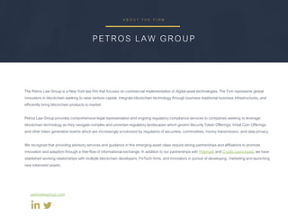 Petros Law Group- SEC Investment Contract Framework Breakdown | PPTX