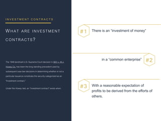Petros Law Group- SEC Investment Contract Framework Breakdown | PPTX