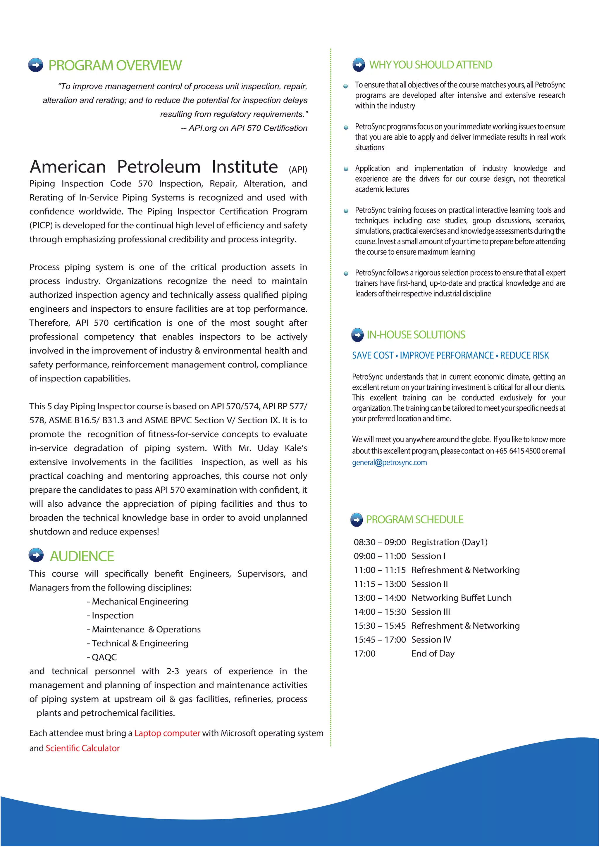 PetroSync - API 570 Piping Inspector course | PDF