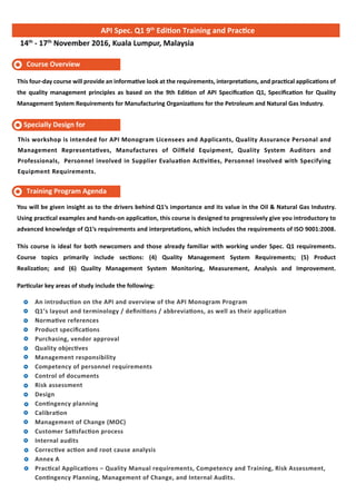 PetroSync - API Specification Q1 9th Edition Quality Management System ...