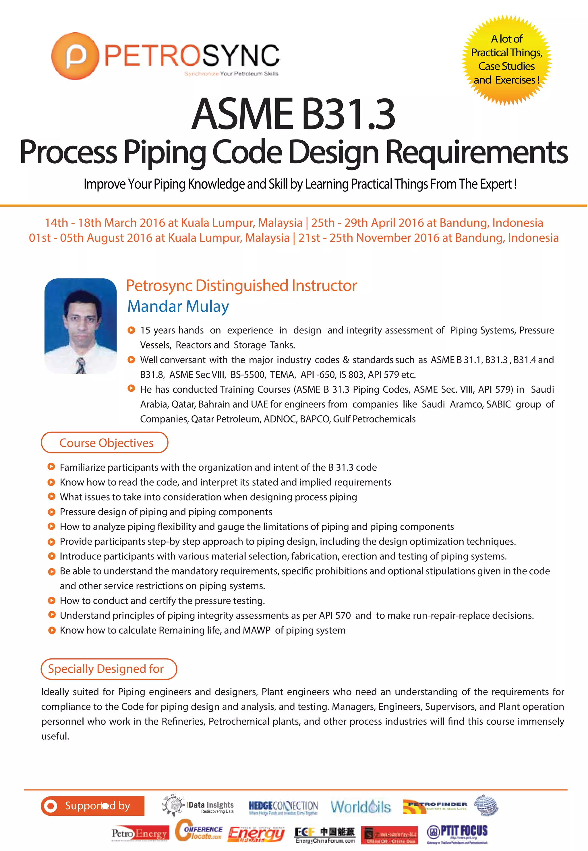 PetroSync - ASME B31.3 Process Piping Code Design Requirements | PDF