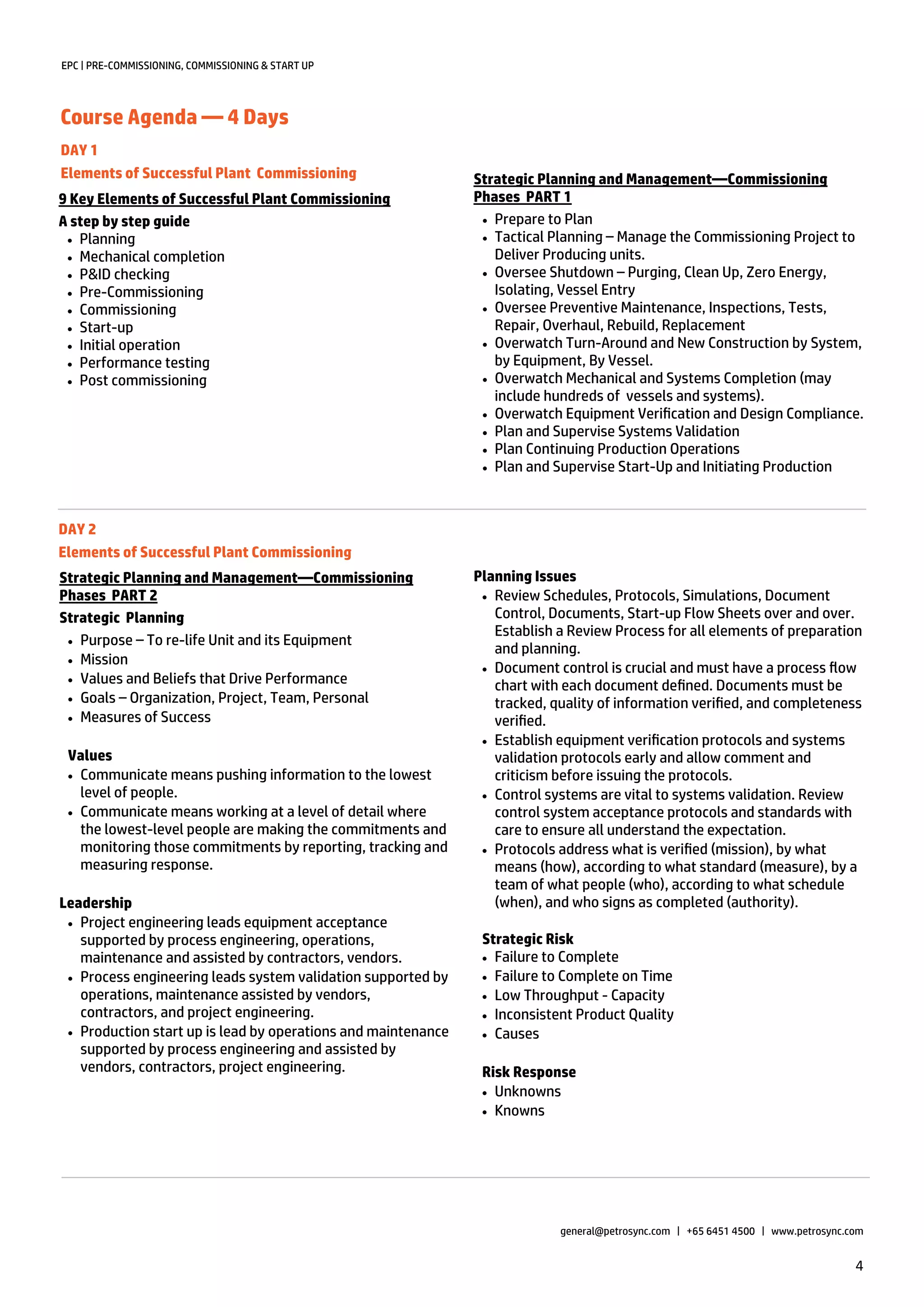 PetroSync - Pre-Commissioning, Commissioning and Start-Up | PDF