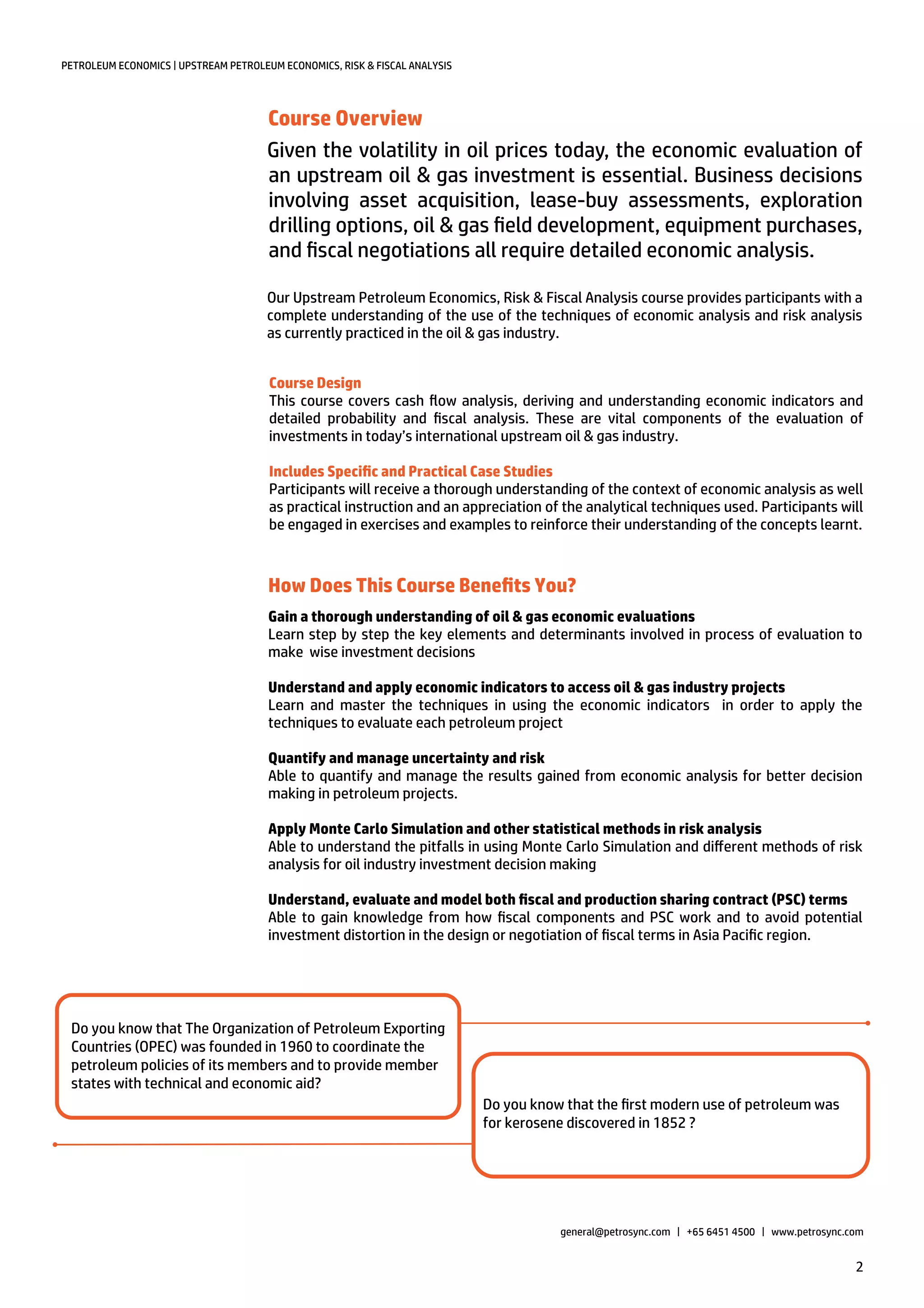 PetroSync - Upstream Petroleum Economics, Risk and Fiscal Analysis | PDF