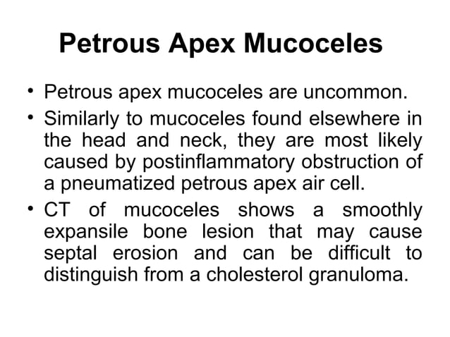 Petrous apex and skull base | PPT | Ear, Nose and Throat Conditions ...