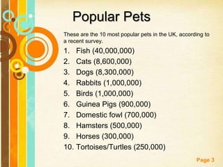 ESL Pets Vocabulary and Grammar Lesson | PPT