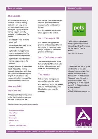 Pets At Home Managers Guide Case Study | PDF