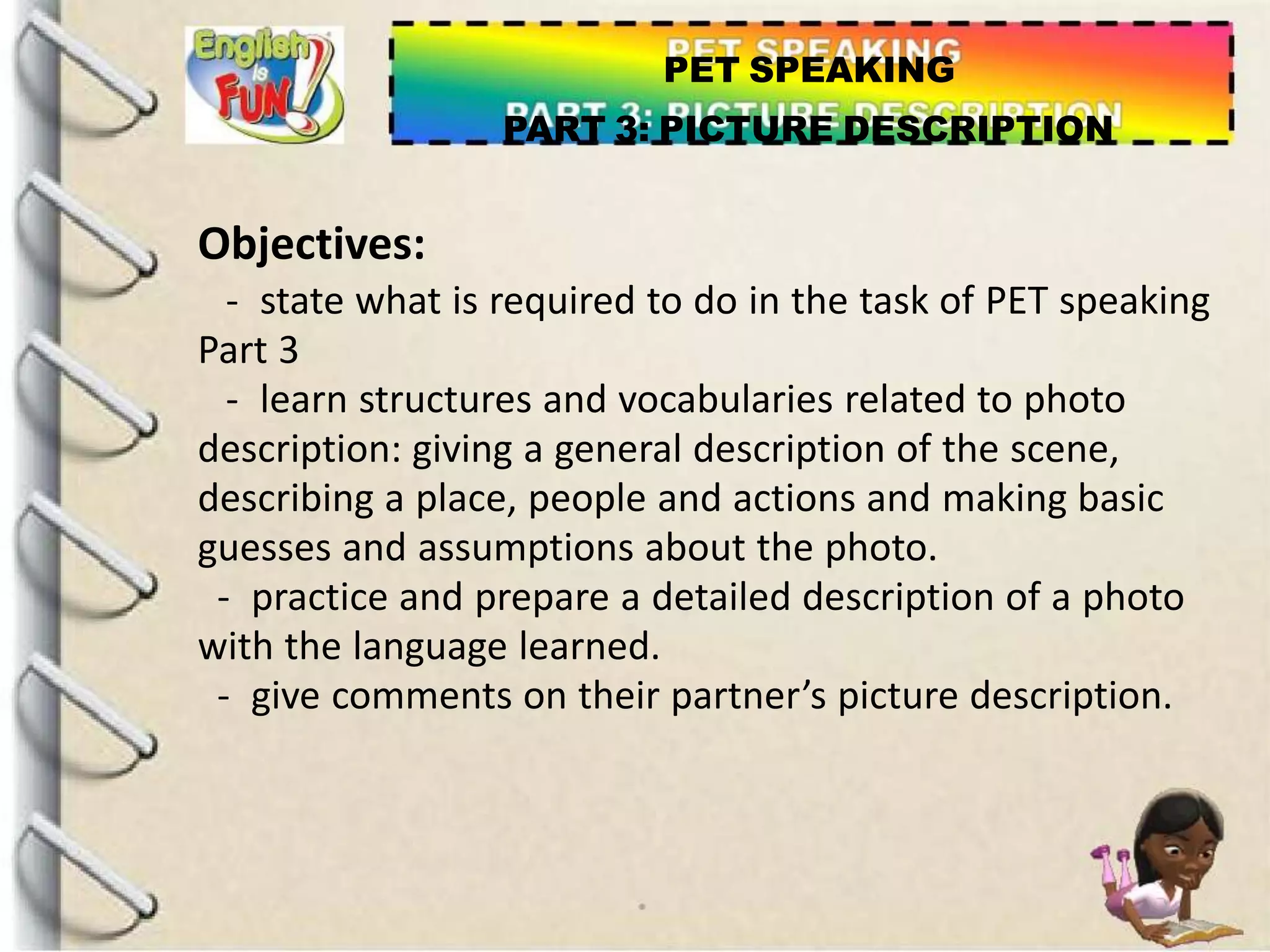 Pet speaking PICTURE DESCRIPTION | PPTX