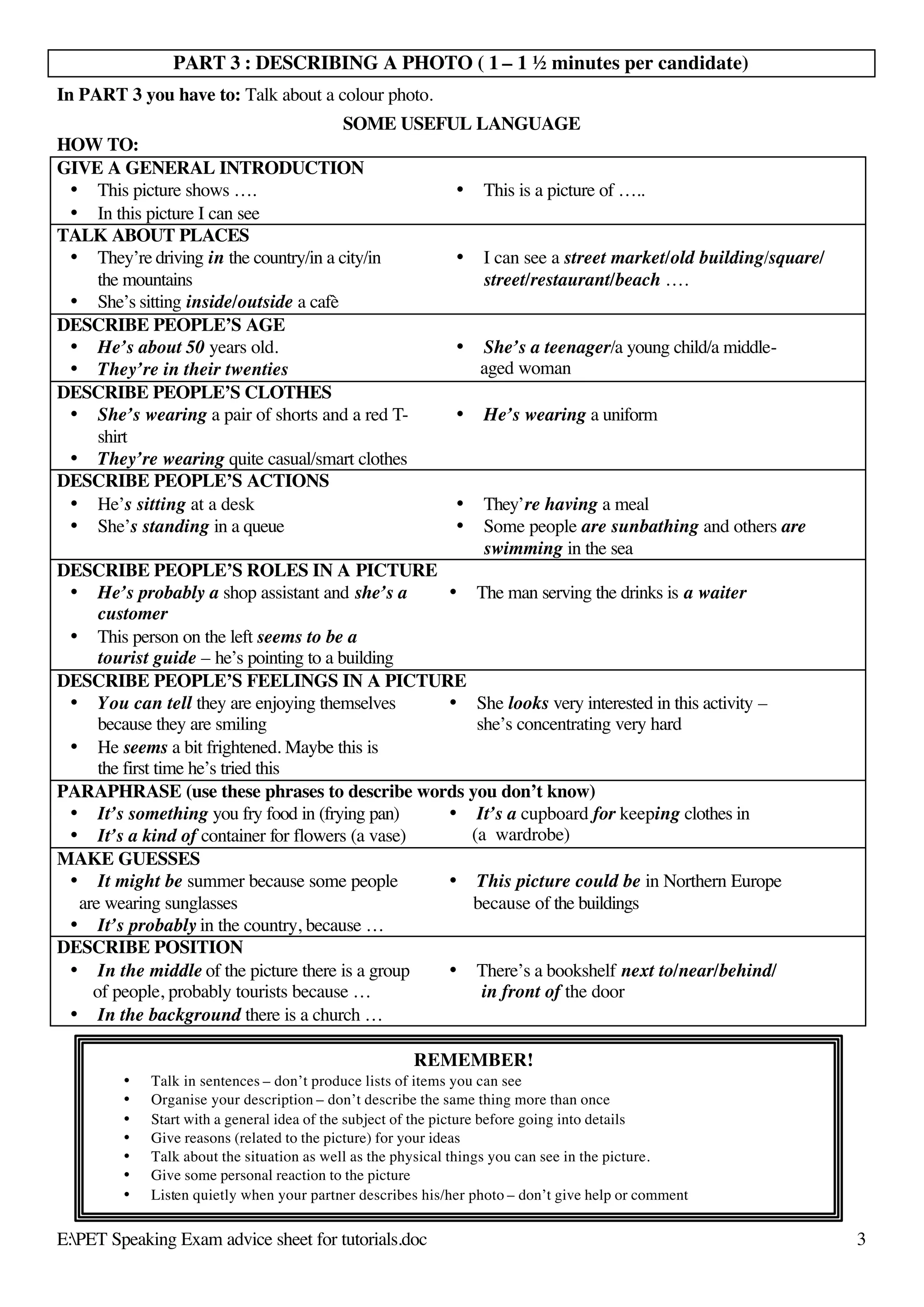 Pet speaking test | PDF