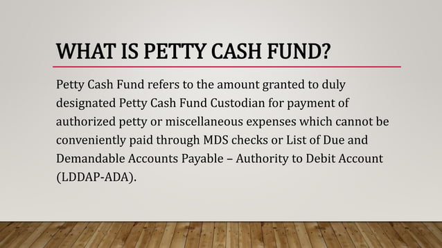 PETTY CASH FUND - GOVERNMENT ACCOUNTING.pptx | Credit Cards | Personal Debt