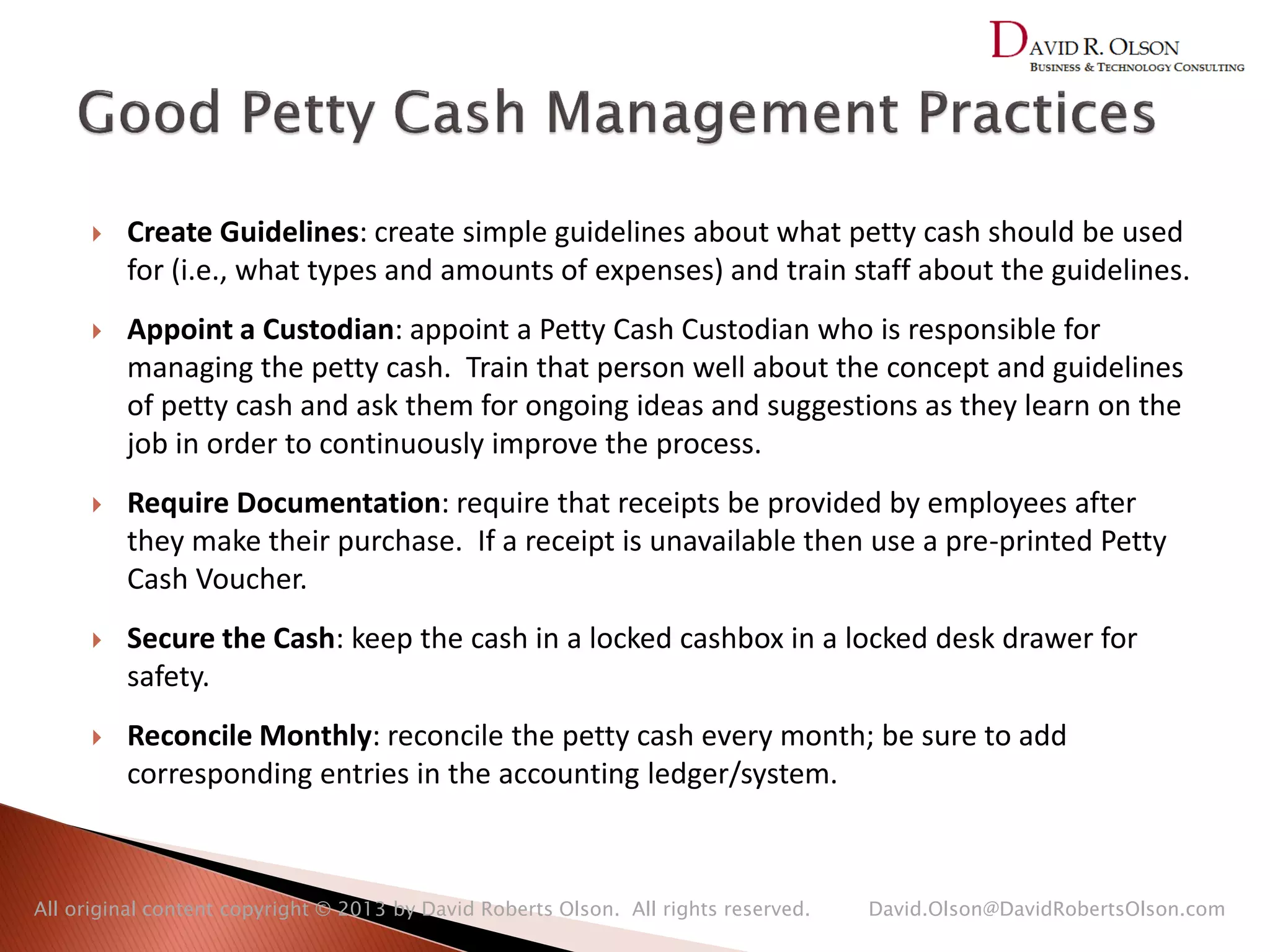 Petty Cash Management - Introduction to Petty Cash | PDF