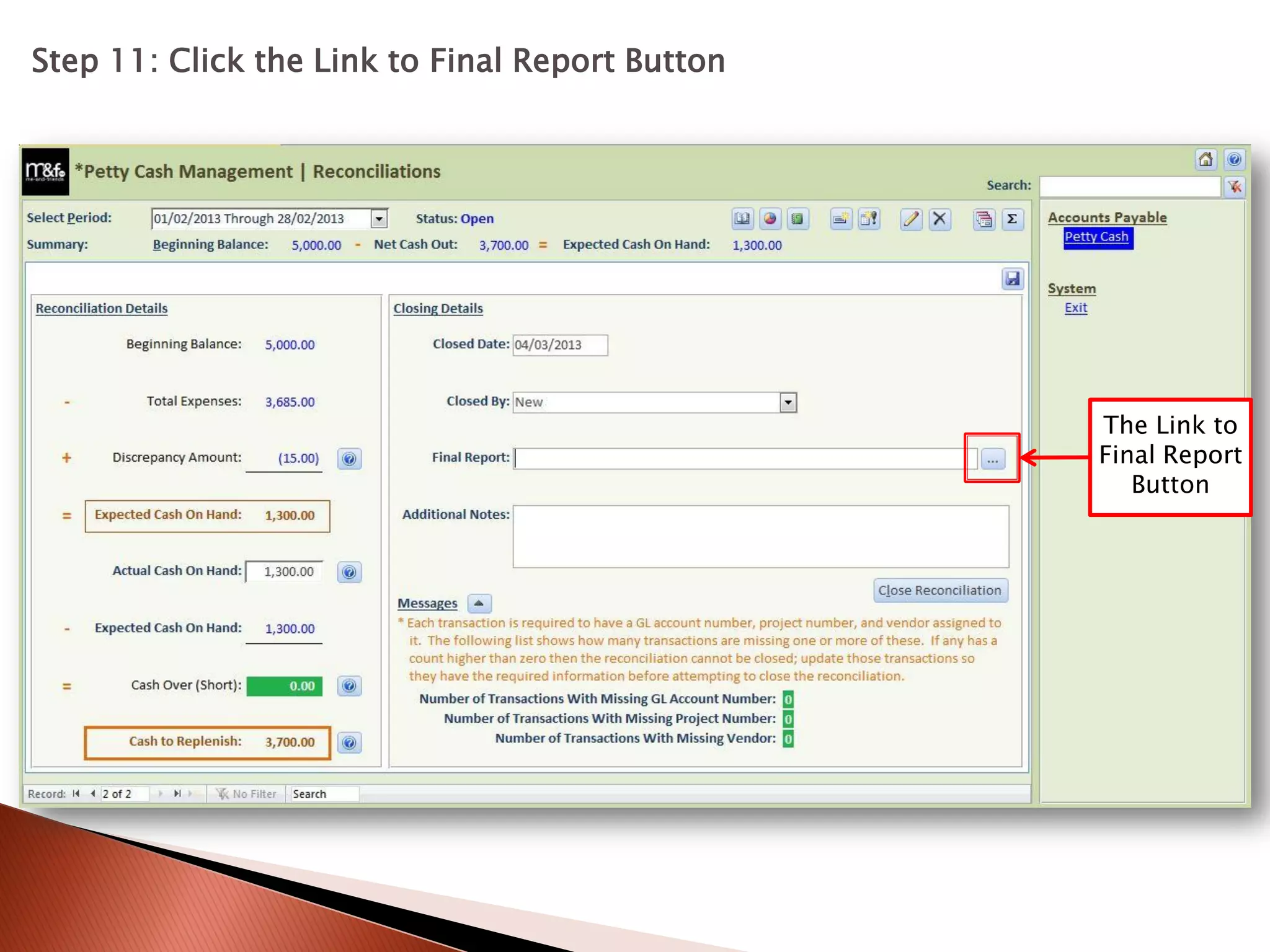 Petty Cash Management - How to Perform a Reconciliation | PDF ...