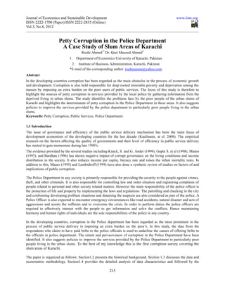 Petty corruption in the police department | PDF