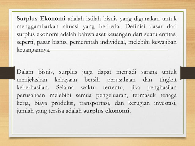 Surplus Ekonomi | PPT
