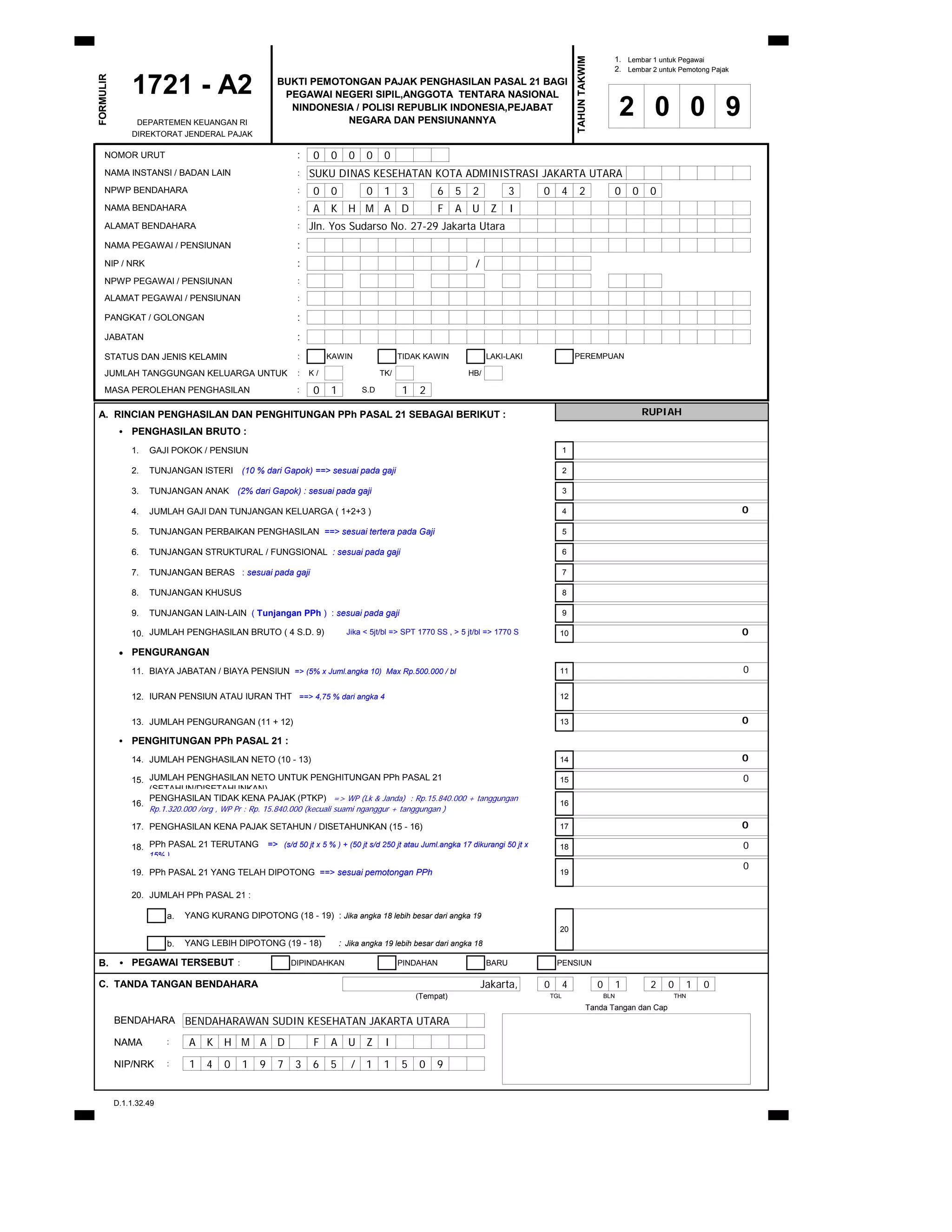 Petunjuk isian-form-1721-a22 | PDF