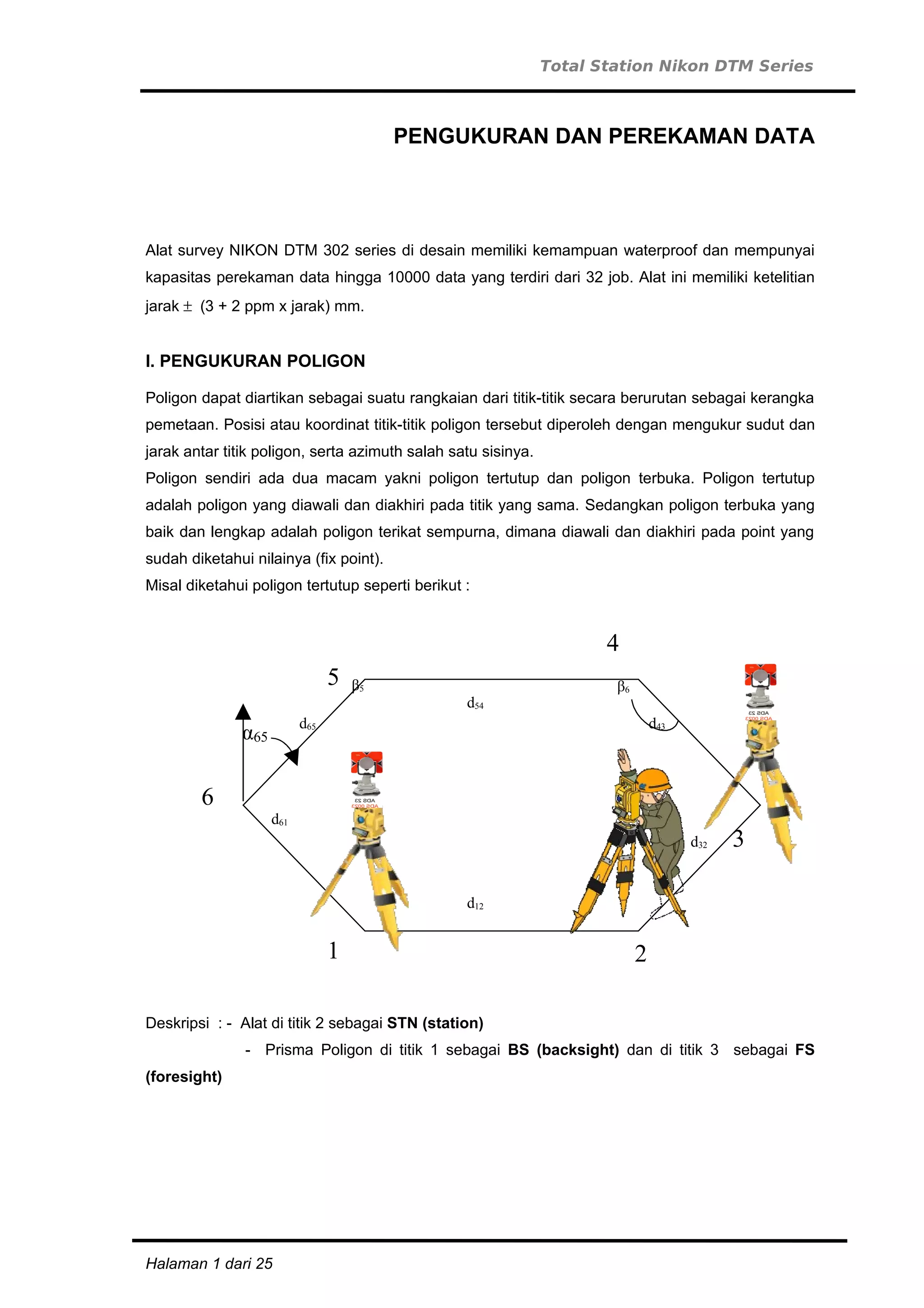 Tutorial Pengukuran dengan Total Station (Nikon) | PDF