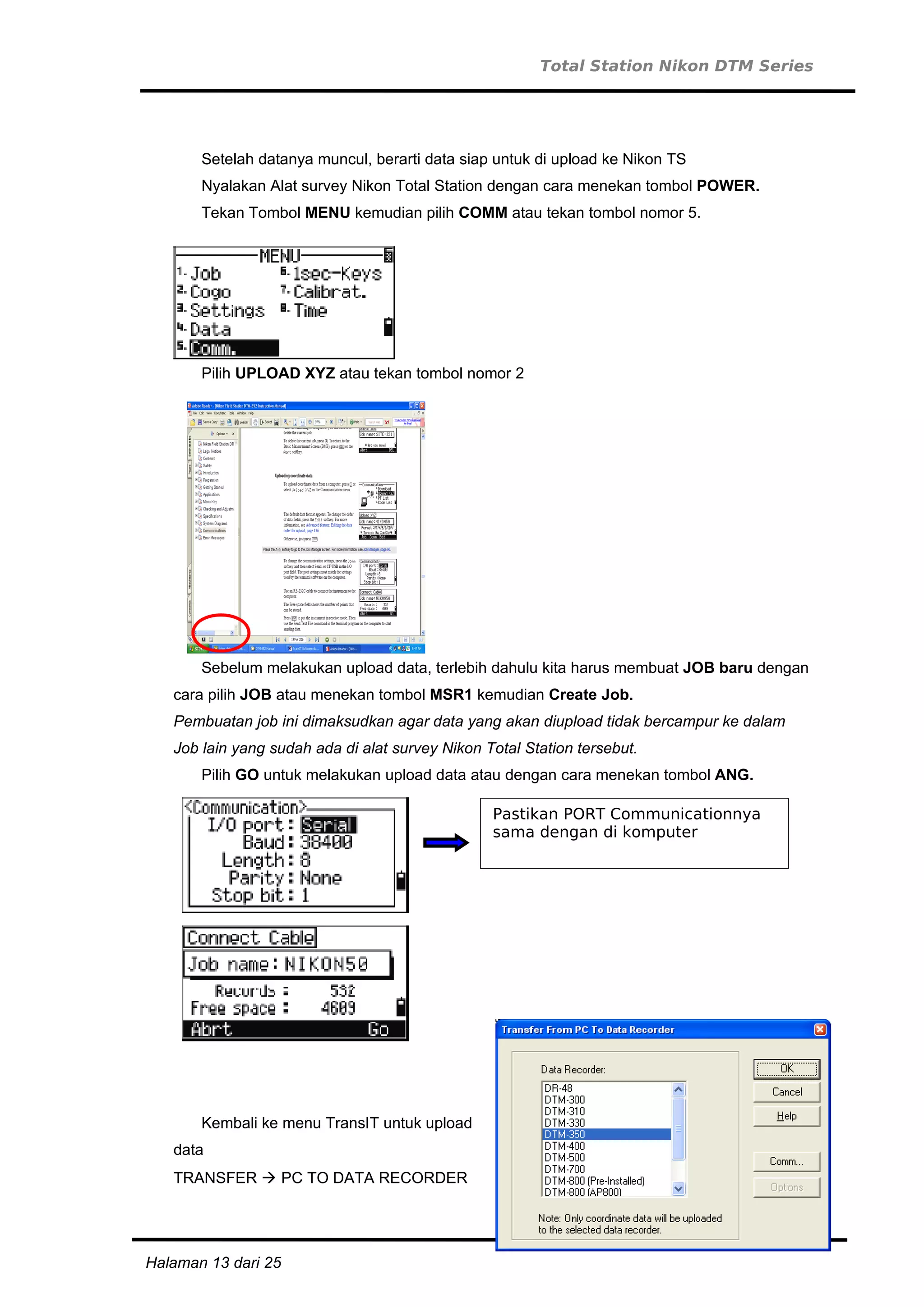 Tutorial Pengukuran dengan Total Station (Nikon) | PDF