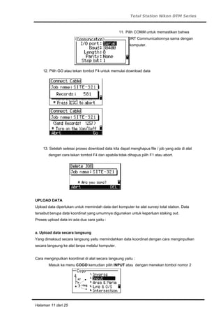 Tutorial Pengukuran dengan Total Station (Nikon) | PDF