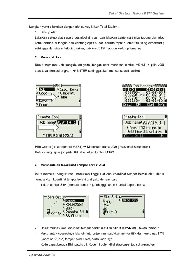 Tutorial Pengukuran dengan Total Station (Nikon) | PDF