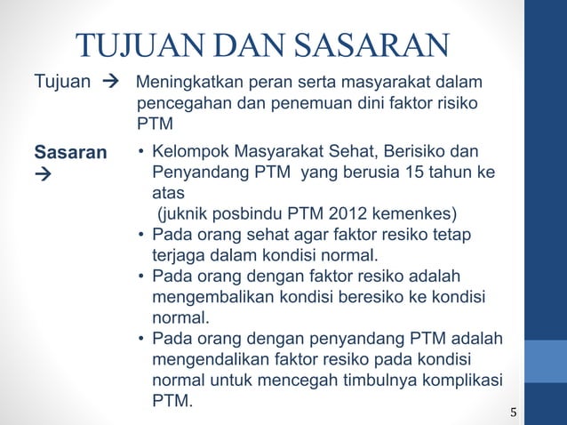 Petunjuk-Pelaksanaan-Pos-Pembinaan-Terpadu-Penyakit-Tidak-Menular-POSBINDU-PTM.pptx | Free Download