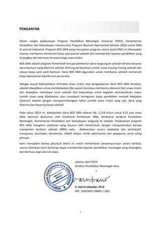 Petunjuk Teknis BOS SMA 2013 (PENTING) | PDF