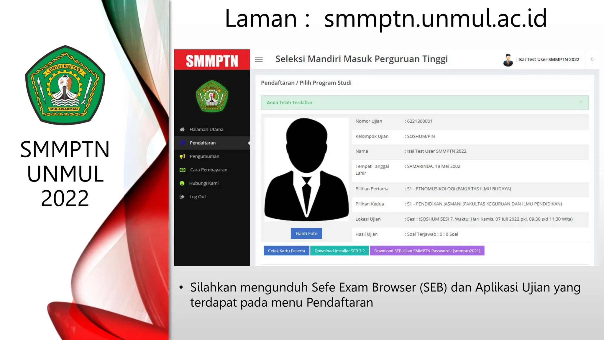 Petunjuk Aplikasi ujian tahun 2022 universitas | PPT