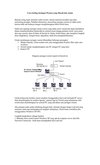 Petunjuk cara setting jaringan warnet bagi pemula | DOC