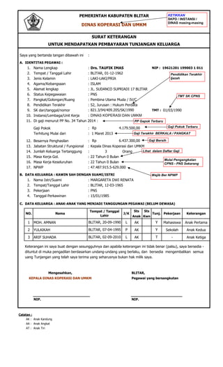 Petunjuk format pengisian | PDF