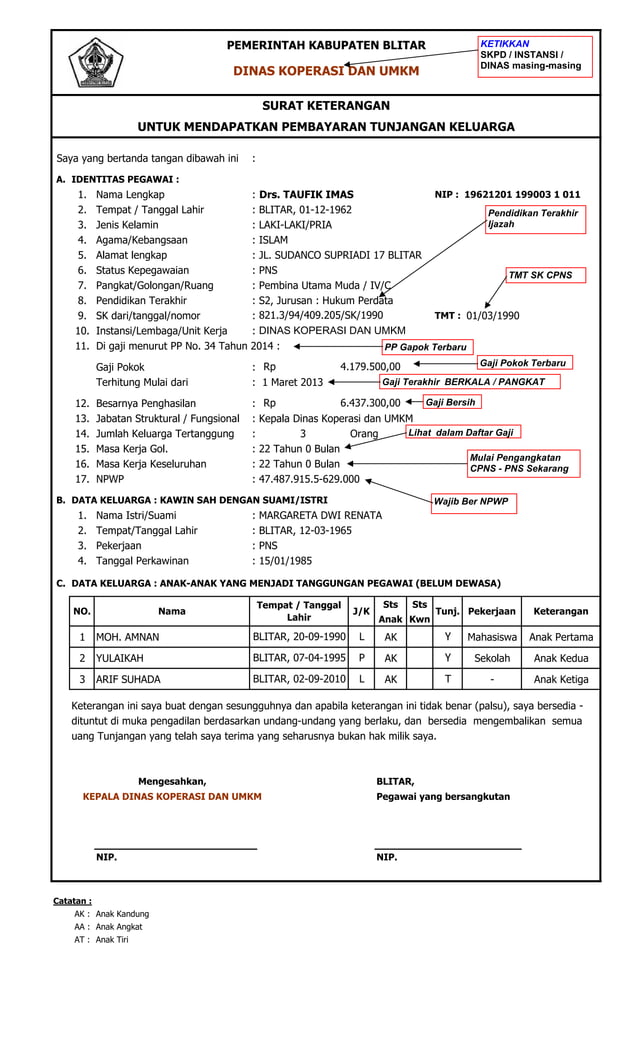 Petunjuk format pengisian | PDF