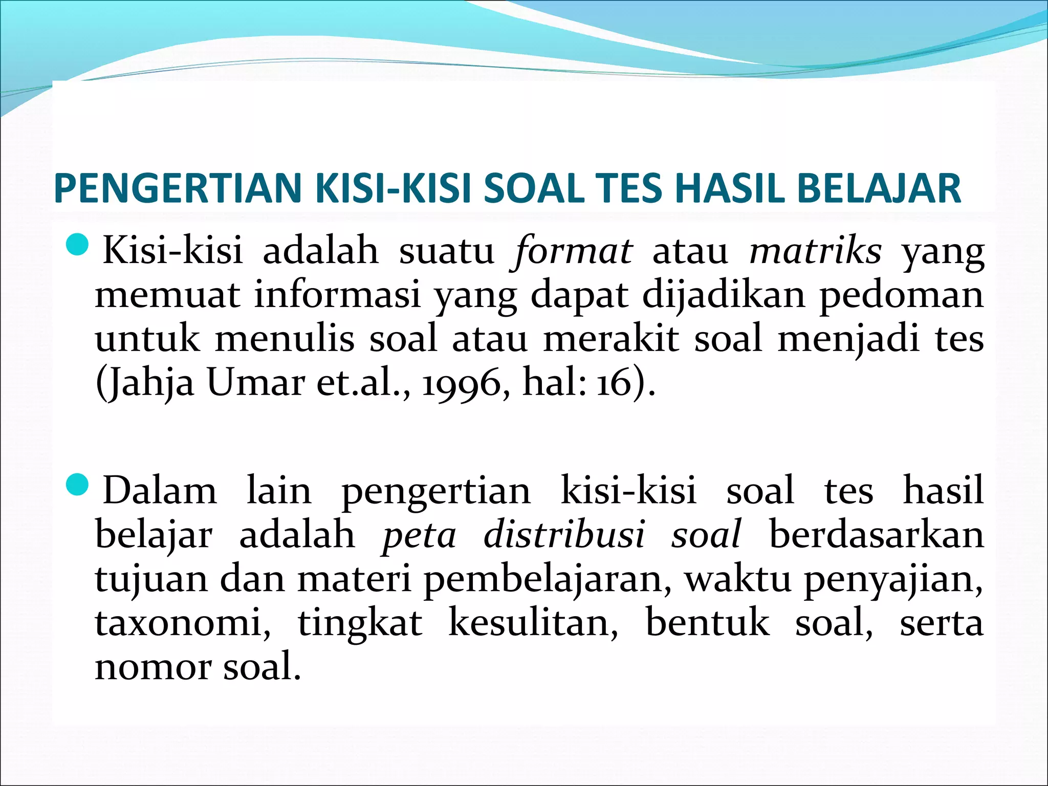 Petunjuk kisi soal | PPT