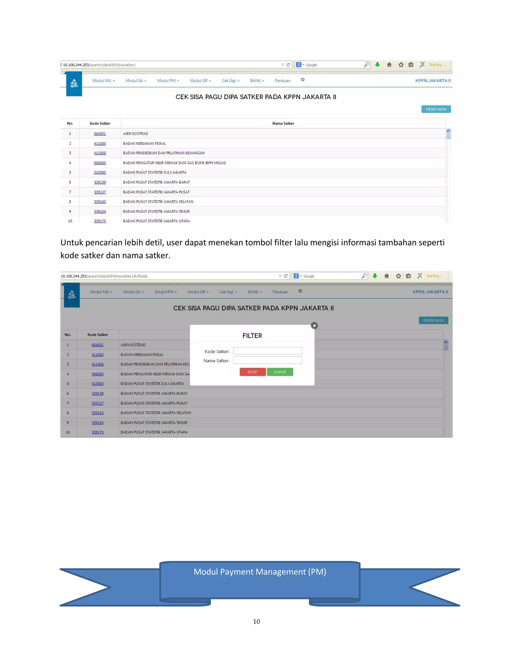 Petunjuk manual aplikasi online monitoring span | PDF