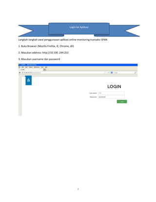 Petunjuk manual aplikasi online monitoring span | PDF