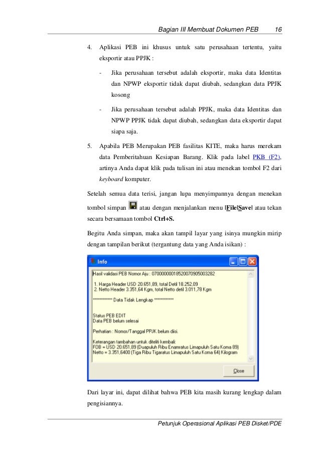 Petunjuk operasional peb53